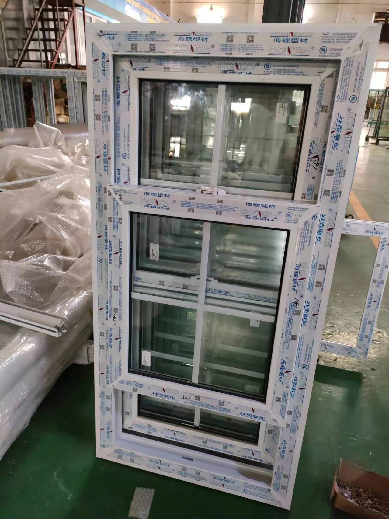 French Style Upvc Vertical Sliding Double Glazed Windows, High Quality ...