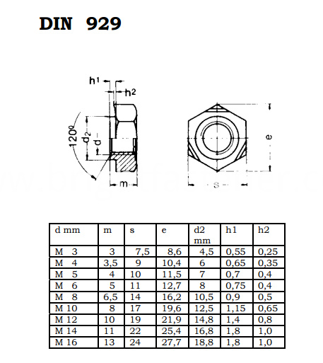 M16 DIN 929 Hex Weld Nuts China Manufacturer