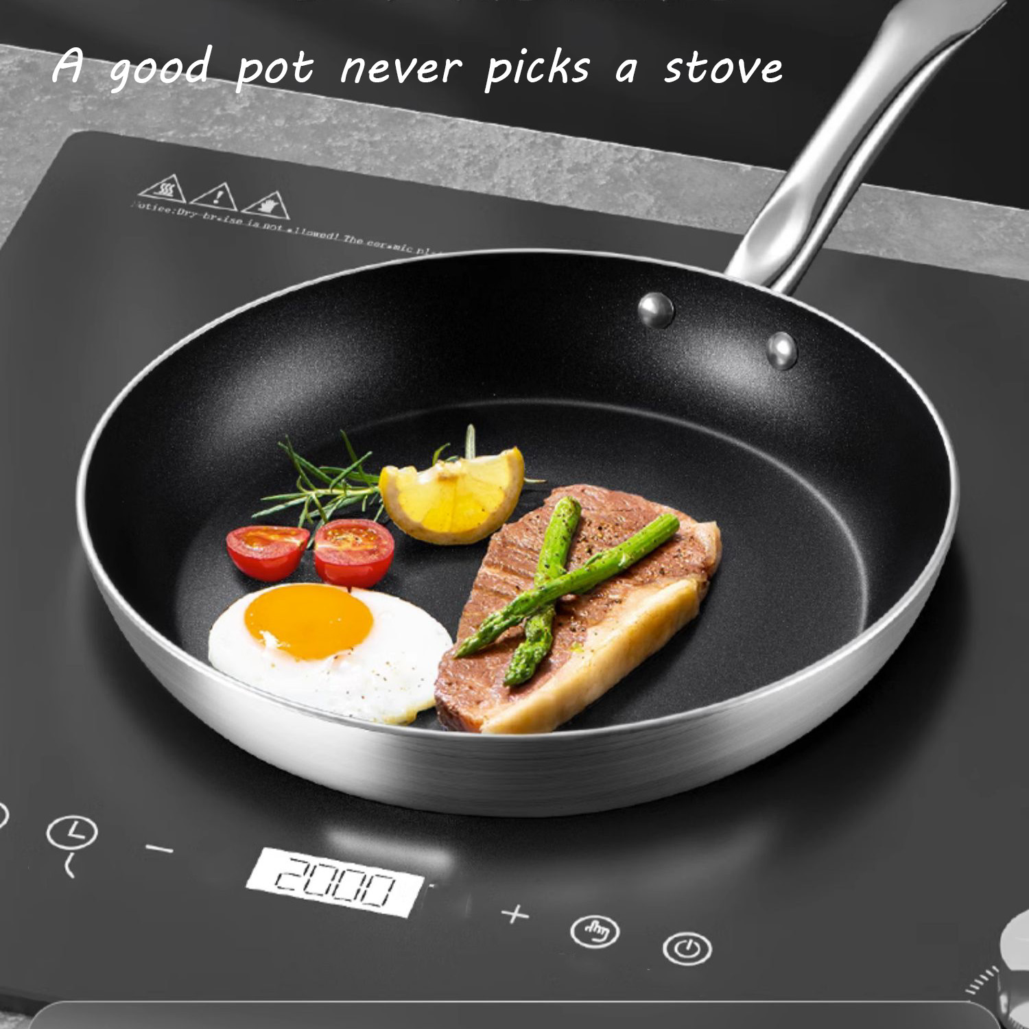 Best 26cm Round Stainless Steel And Aluminum Non-stick Whole Skillet ...