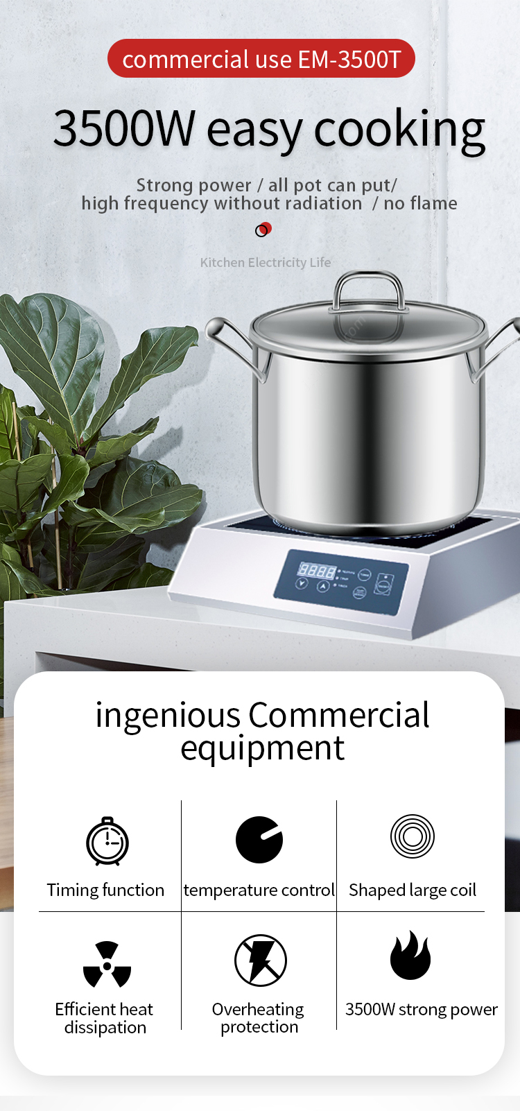 High-speed 3500w Electric Commercial Induction Cooker, High Quality ...