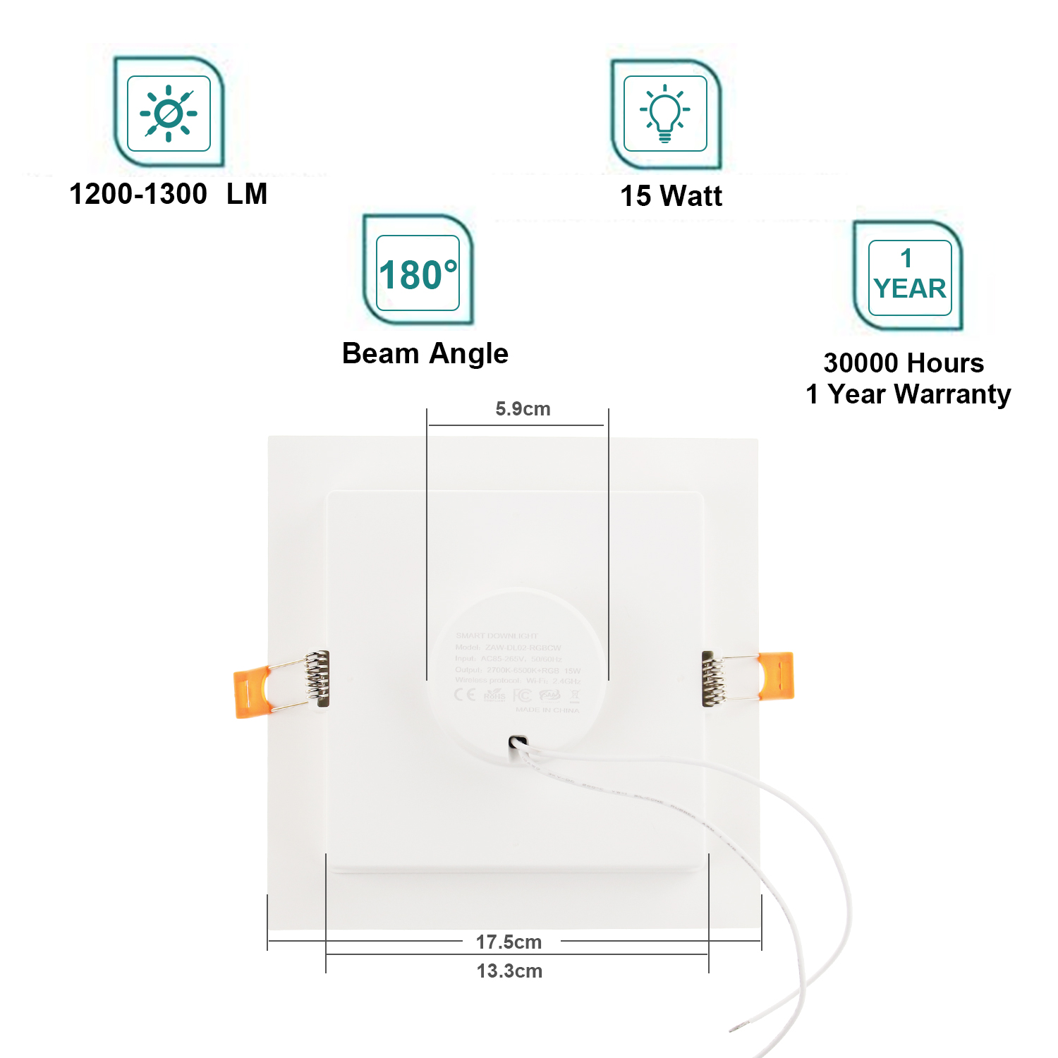 Tuya Smart Wifi Square Led Downlight Factory, High Quality Tuya Smart ...