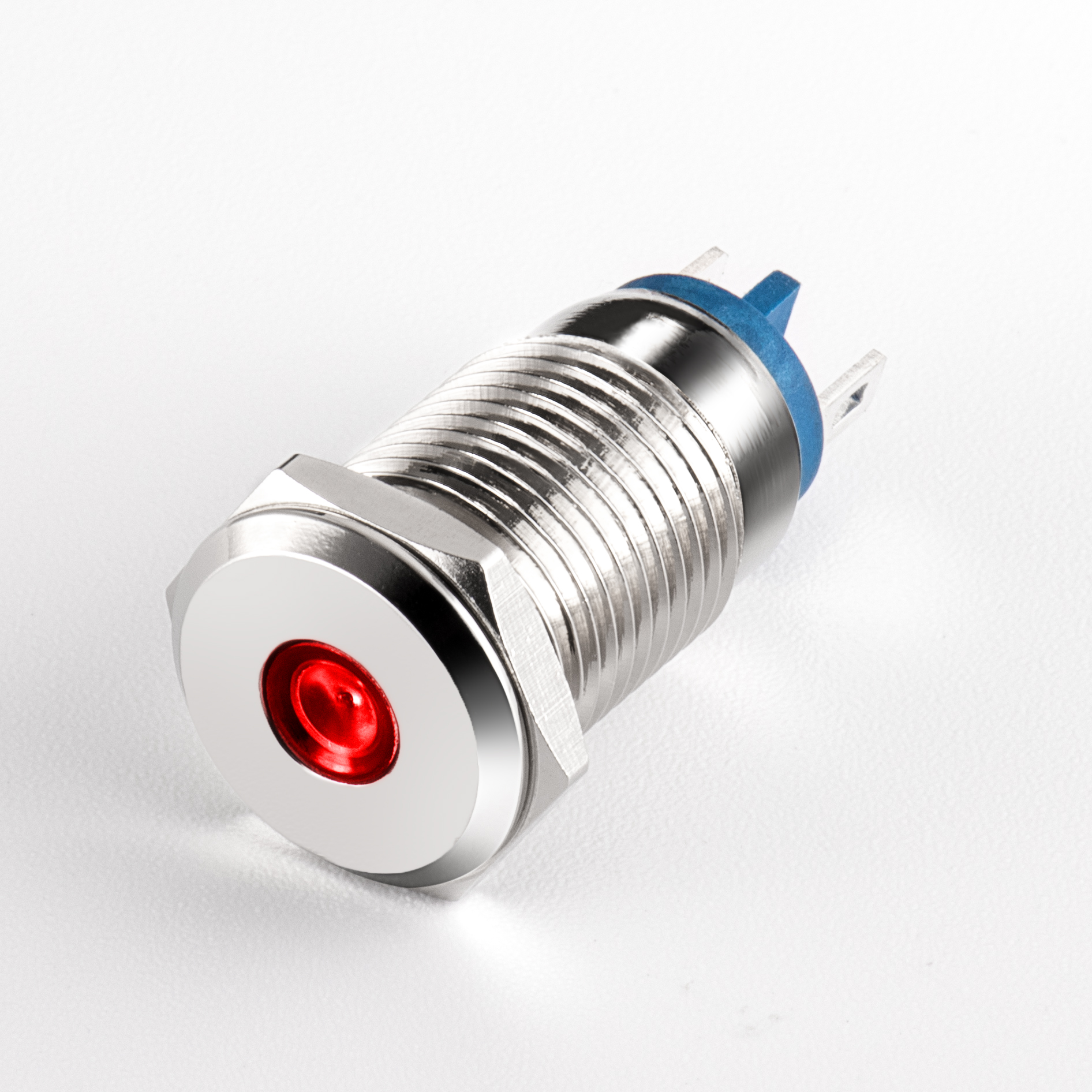 12mm Led Metal Indicator Light 6v Flat Waterproof Ip67 Pilot Lamp (red ...