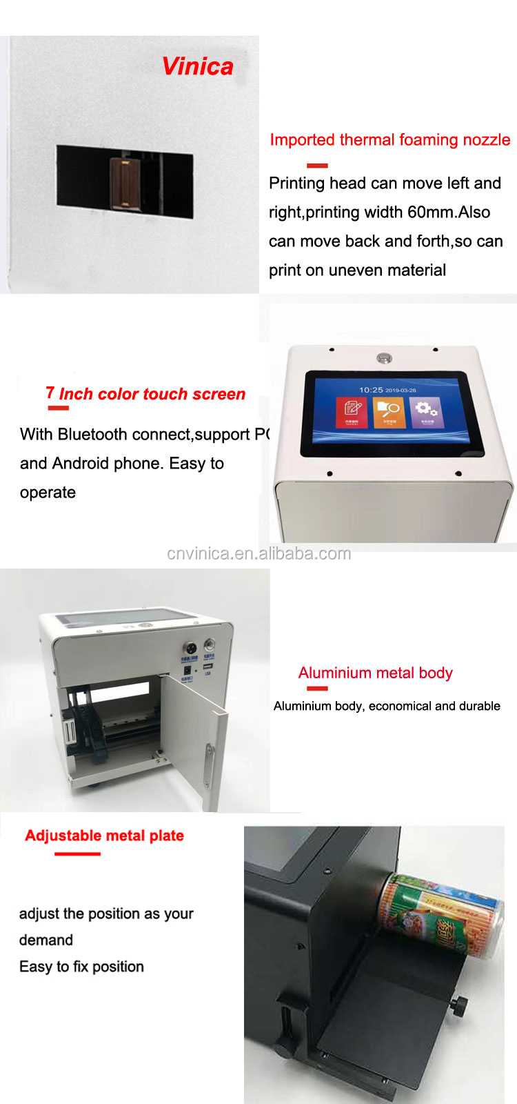 Industrial Static Desktop Expiry Date Code Printer With Touch Screen ...