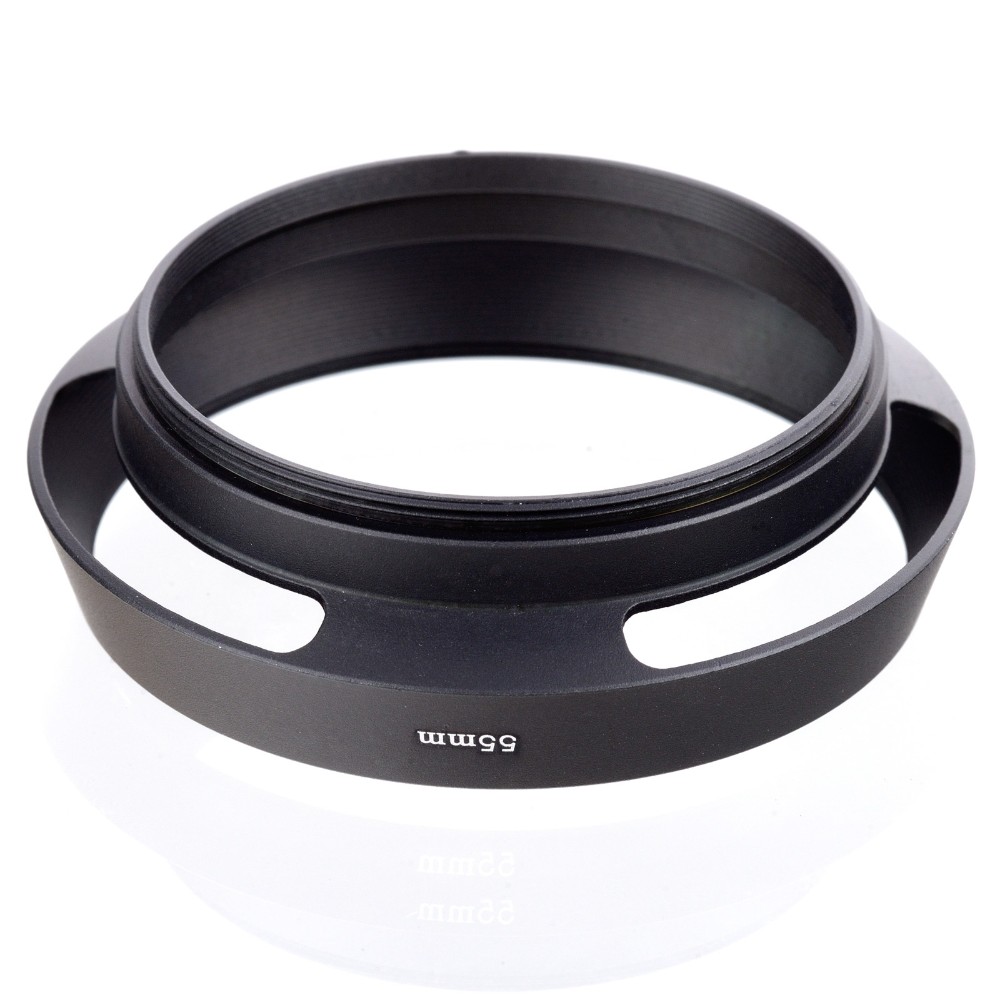 55mm 55 Mm Black Metal Vented Camera Lens Hood For Leica M 55mm Thread ...