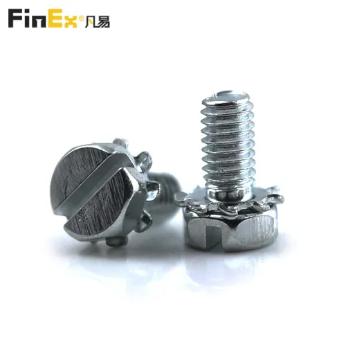 White Zinc Slotted Hex Head Sems Screws With External Tooth Washer ...