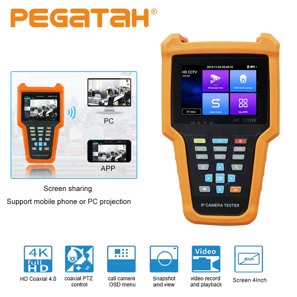 4 Inch Hd Cctv Tester Ip Camera Tester Monitor Ipc Poe Testers For Cctv ...