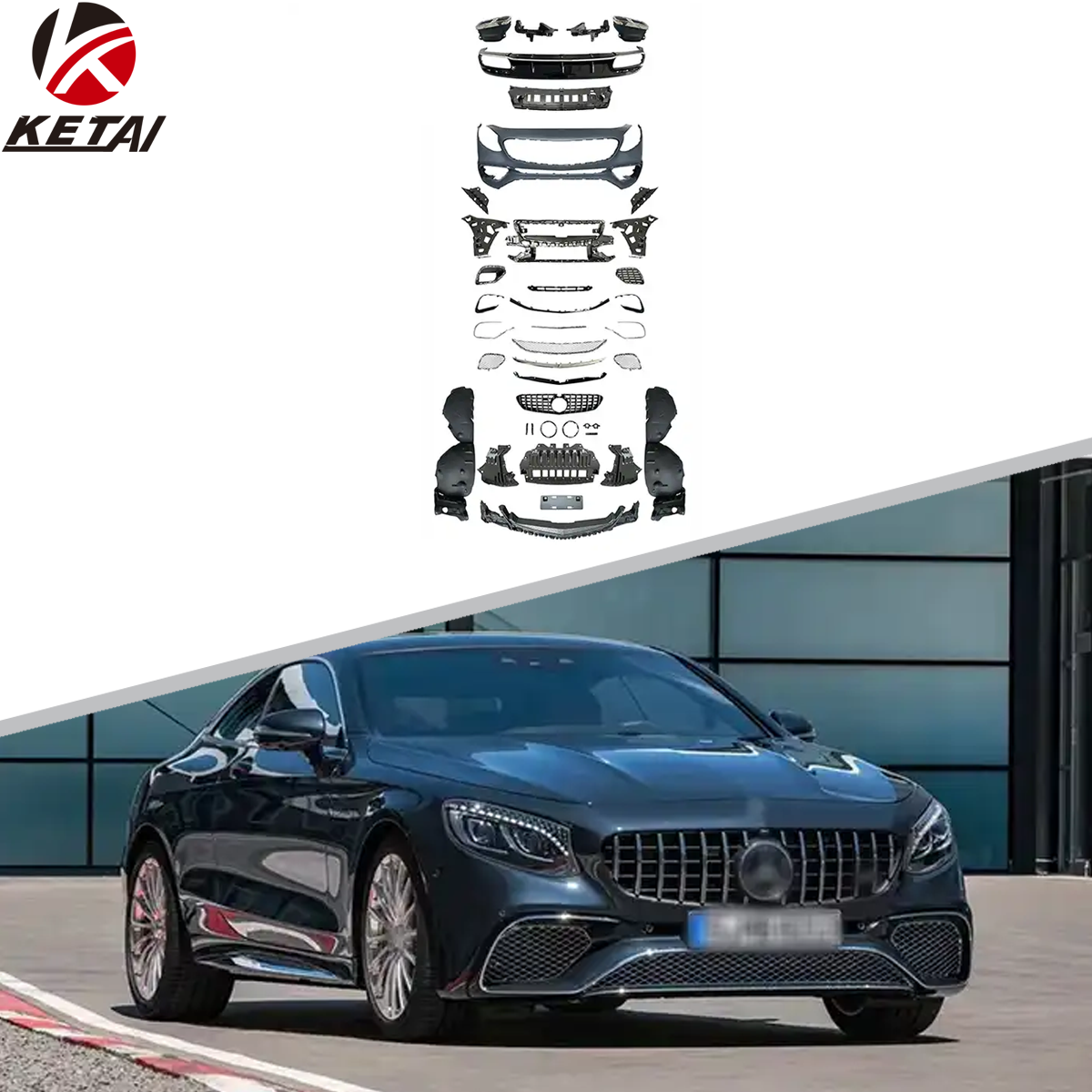 S65 Amg Coupe Style Body Kit - Front Bumper & Rear Diffuser For Benz ...