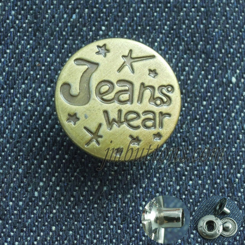Classic Design Denim Brass Metal Snaps Buttons For Jeans Wear, High ...