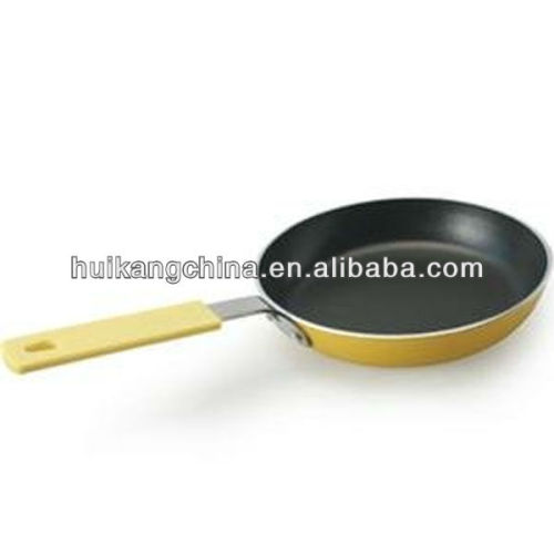 Yellow Non-stick Mini Fry Pan With Silicone Handle, High Quality Yellow ...