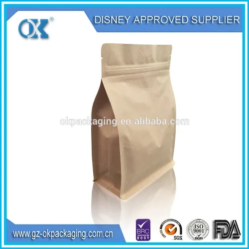 Kraft Paper Bag/flat Bottom Kraft Paper Bag/block Bottom Bag, High ...
