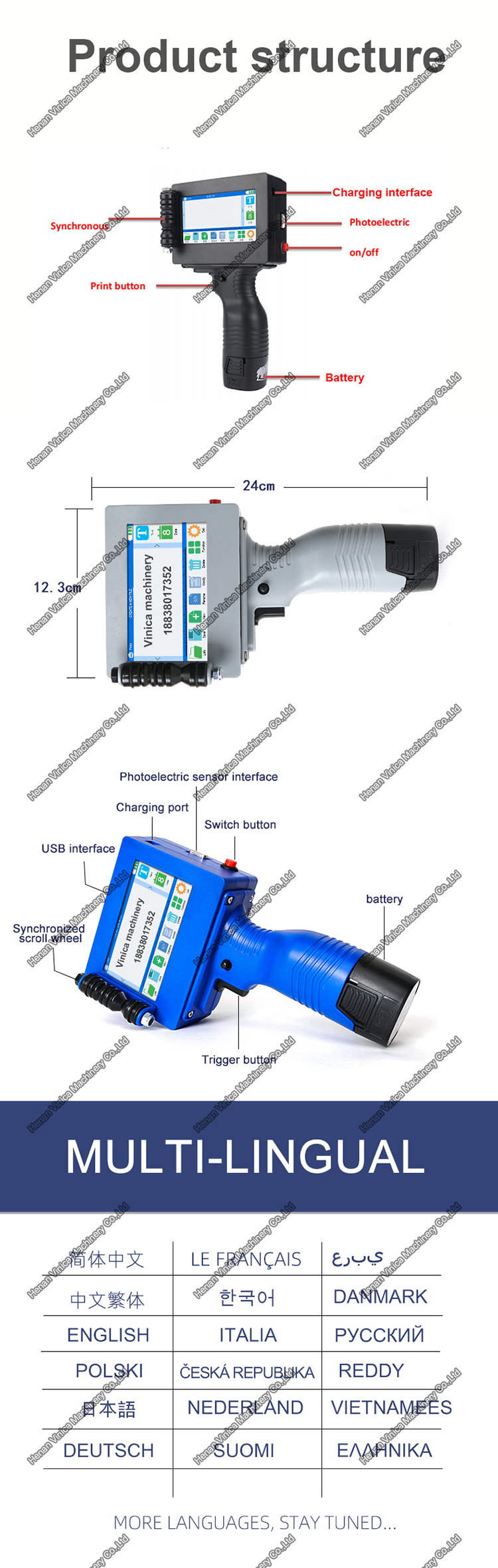 Thermal Handheld Inkjet Printer With Conveyor For Color Logos And Date ...