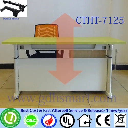 Office Desk Name Plates Manual Crank Height Adjustable Table Height ...