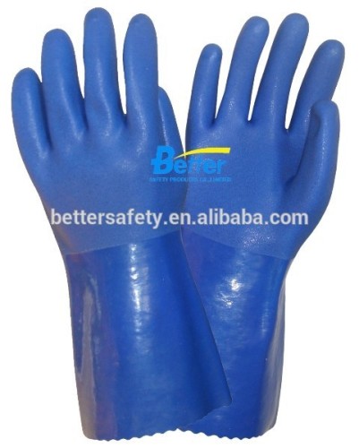 Blue Sandy Finished Pvc Rubber Fully Coted Work Gloves, High Quality ...