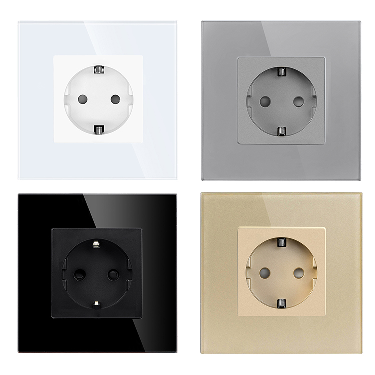 Eu 1 Way Wall Sensor Switch Socket With 3gang Touch Light And Blue ...