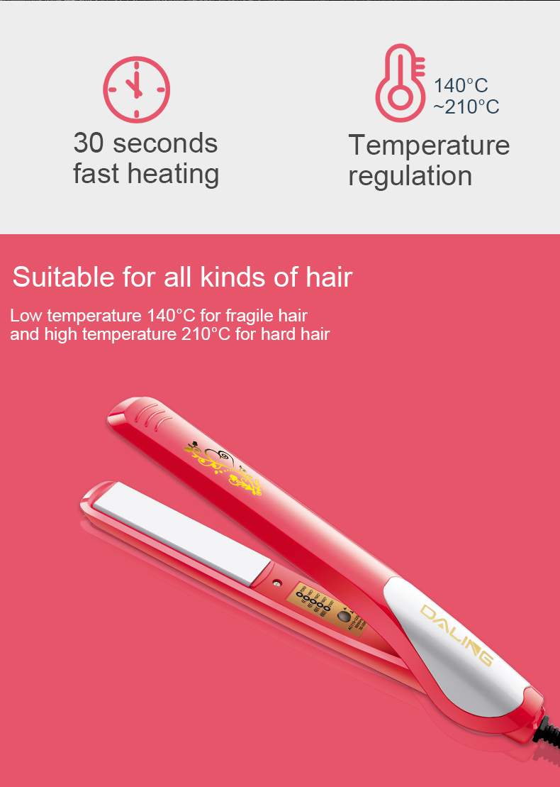 Daling Dl-5020 Professional Ceramic Coating Hair Straightener - Anion ...