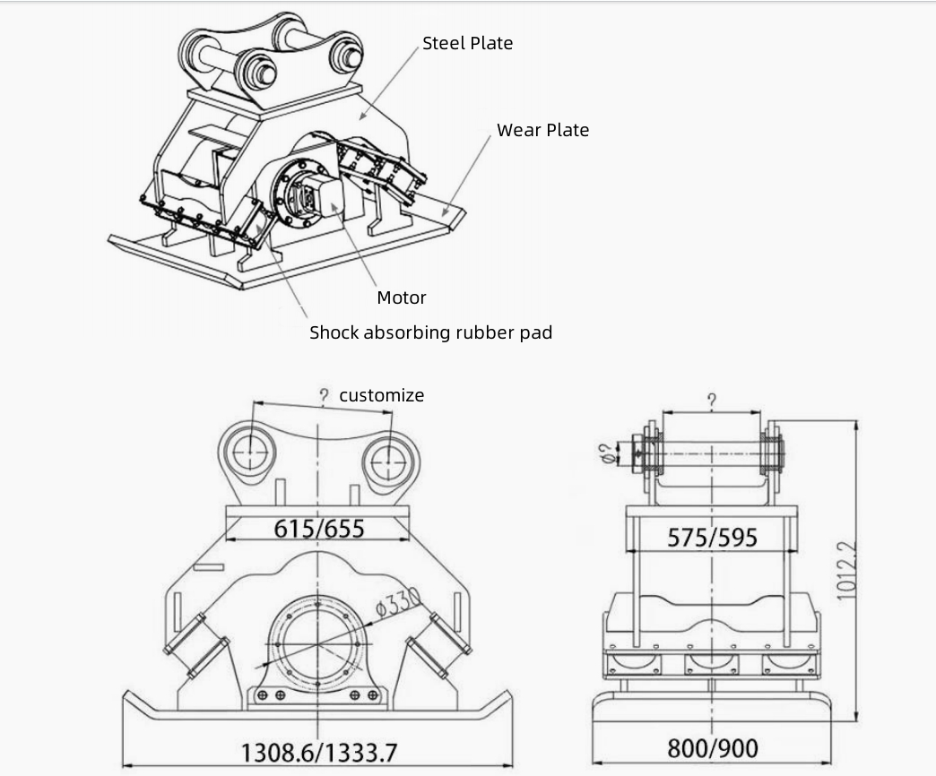 Hydraulic Excavator Plate Soil Trench Rammer, High Quality Hydraulic ...