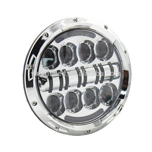 7 Inch Round Headlight With Drl, Integrated Led 7" 80w Headlights For ...