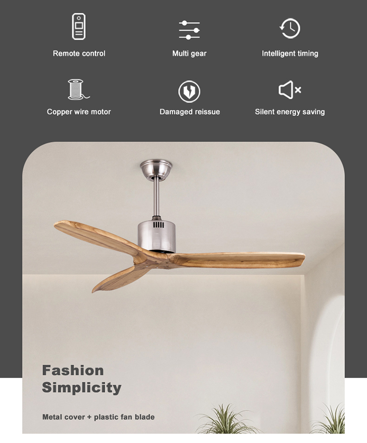 220v 42 Inch 3 Blade Wooden Ceiling Fan With Remote Control And Light ...