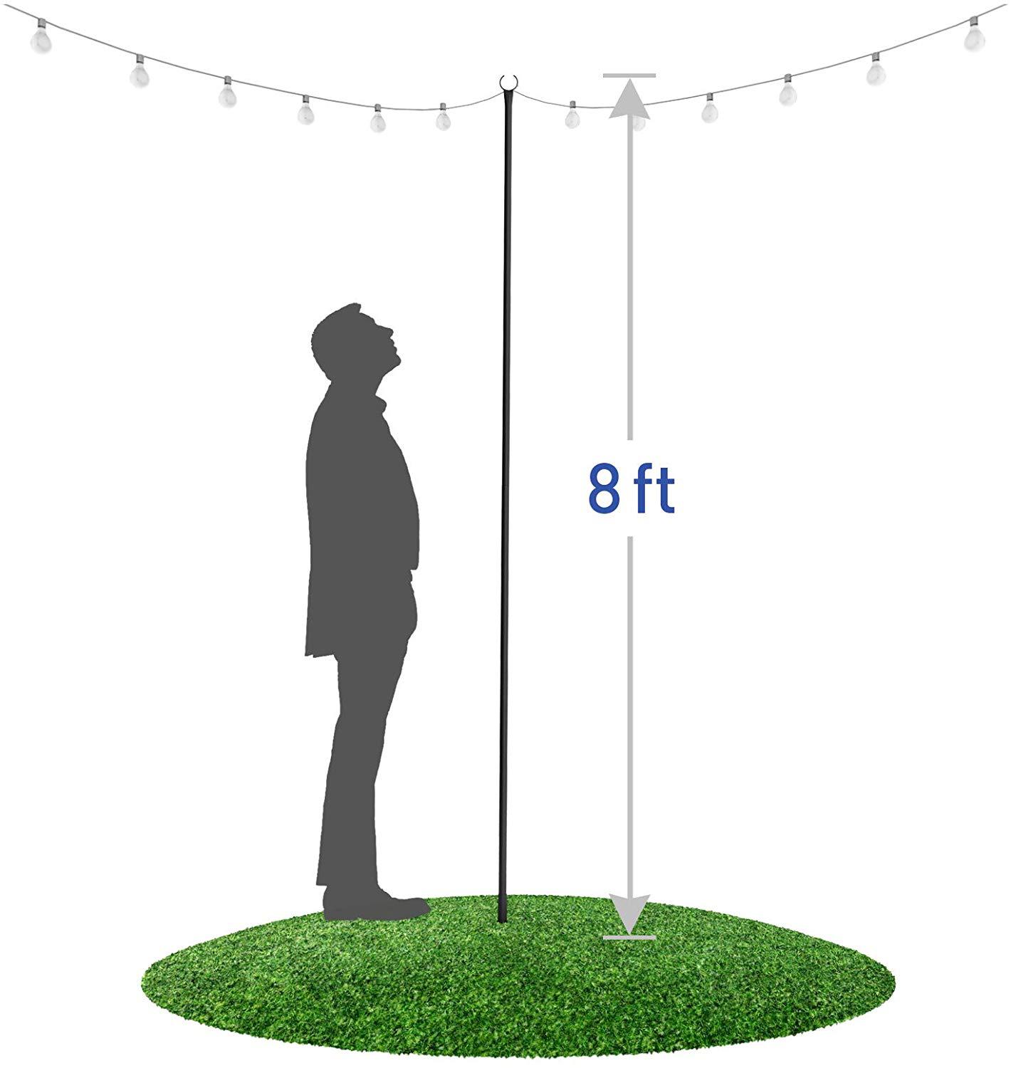 Telescopic Aluminum Solar String Light Poles For Patio, Garden ...