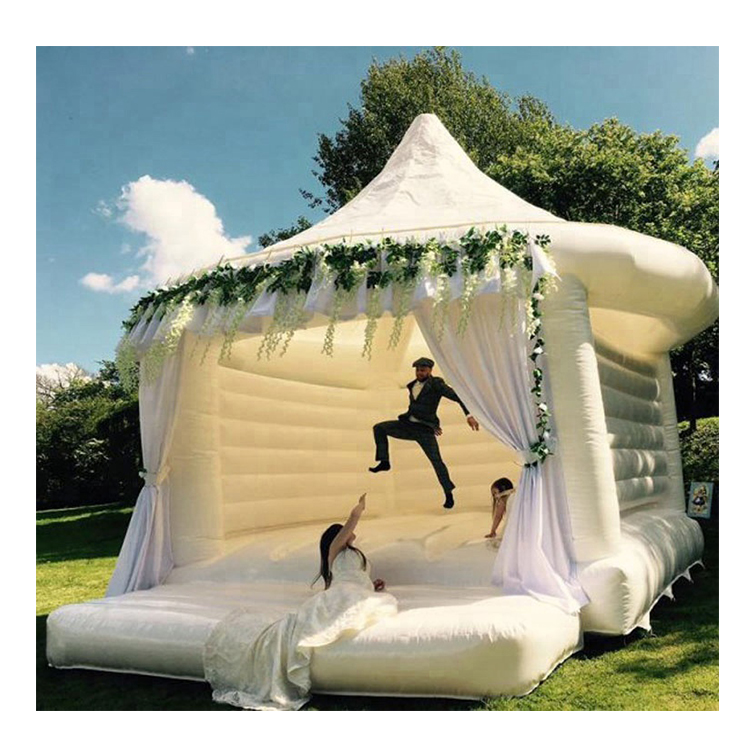 5x4x4m Inflatable White Wedding Jumping Bouncy House Castle With Tent ...