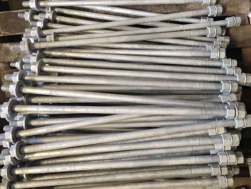 ASTM F1554 HDG Anchor Rod with Nuts China Manufacturer
