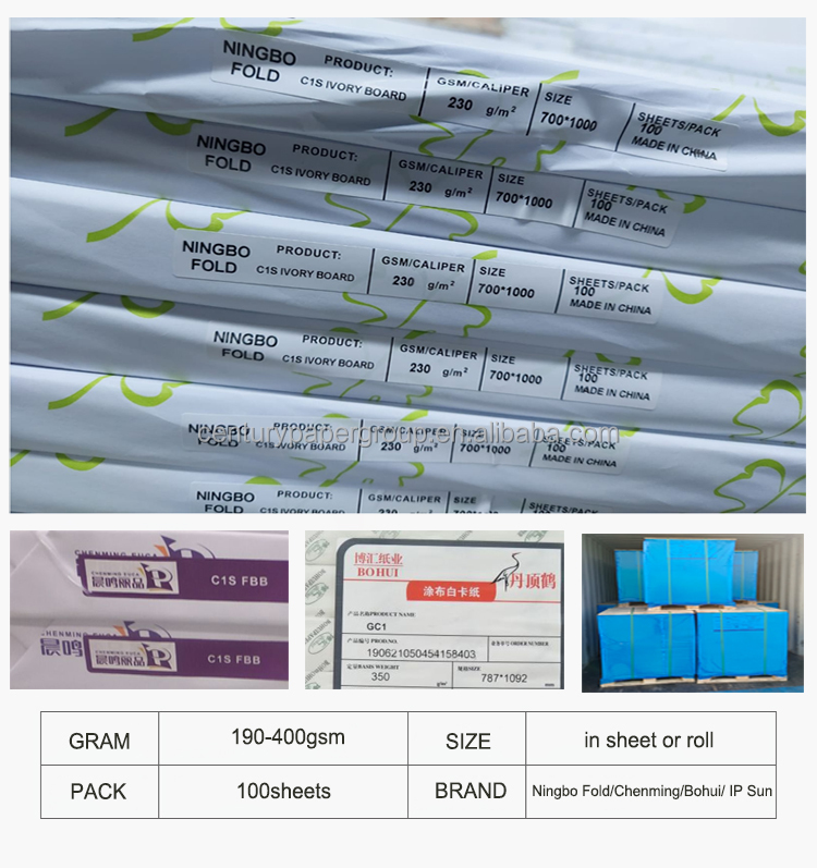 Ningbo Fold C1s Ivory Board - High Gsm Folding Box Boards 230gsm 250gsm ...