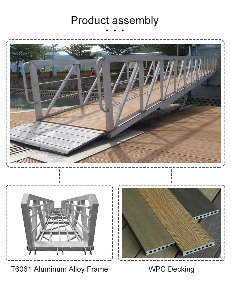 Aluminum Floating Dock Gangway Ramp With Marine Anti-rust Decking For ...