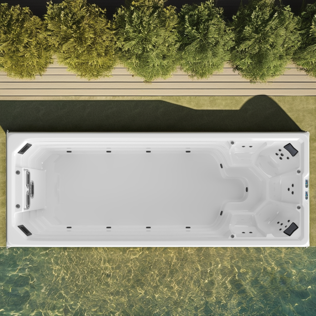 5-seater 5.5m Heated Spa Pool With Outdoor Shower And Lounge, High ...