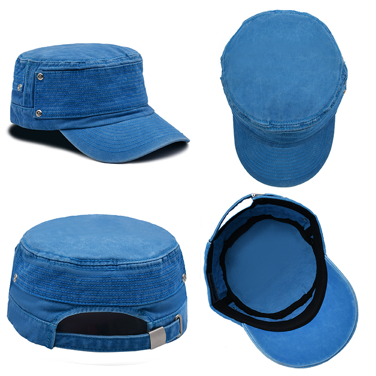 Blank Washed Cotton Round Top Army Cap, High Quality Blank Washed ...
