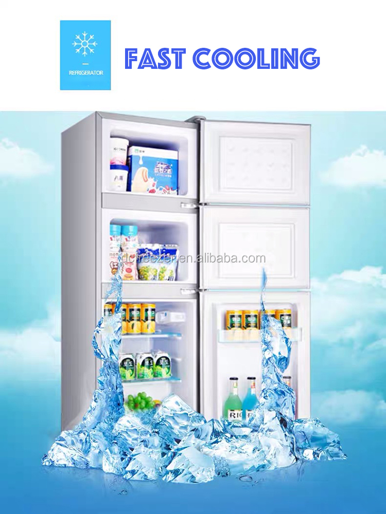 115 Liter Three Door Mini Dc Fridge - Solar Powered Home Appliance ...