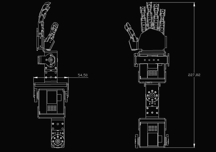 Humanoid 3dof Robot Left Hand Right Hand Arm With Five Fingers ...