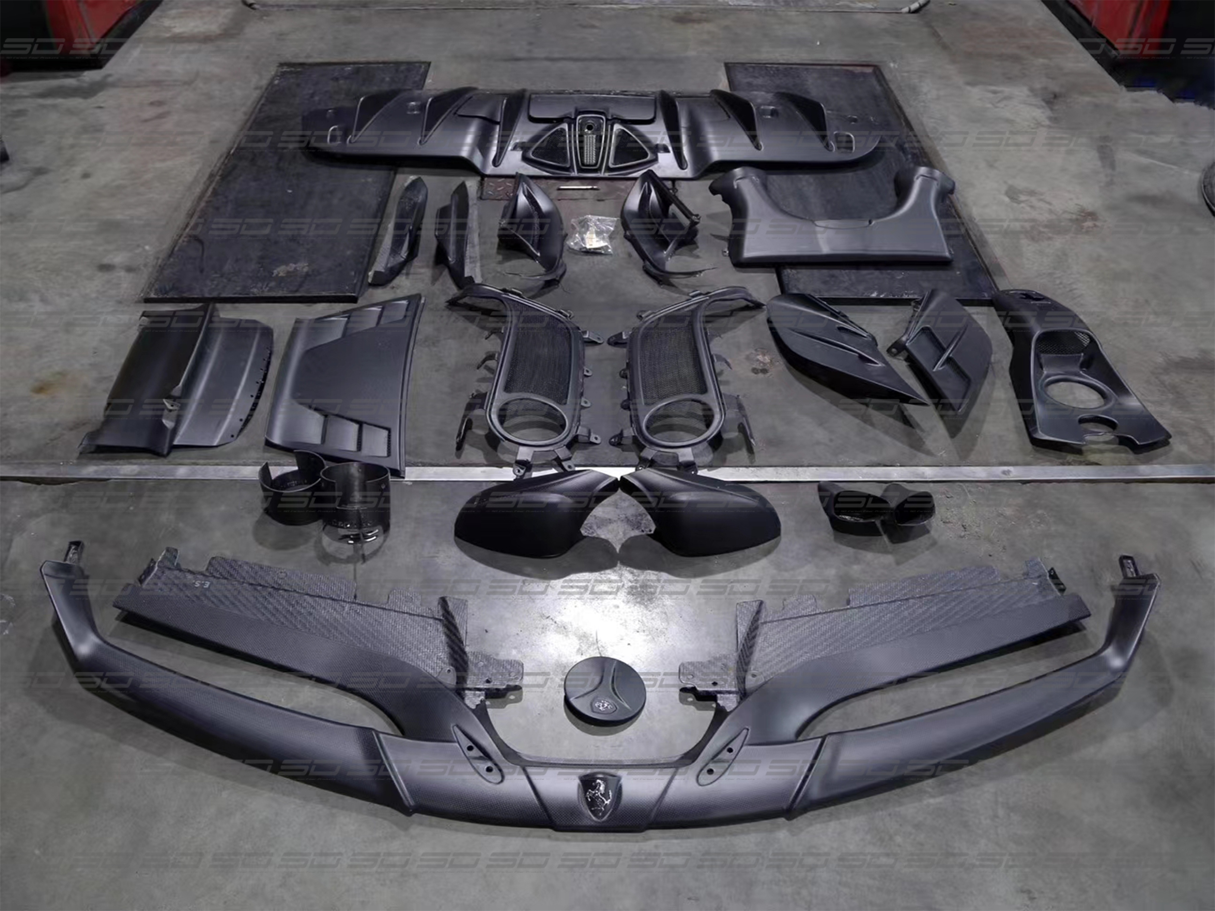 C Style Carbon Fiber Body Kit Full Set For Ferrari 488 Gtb, High ...