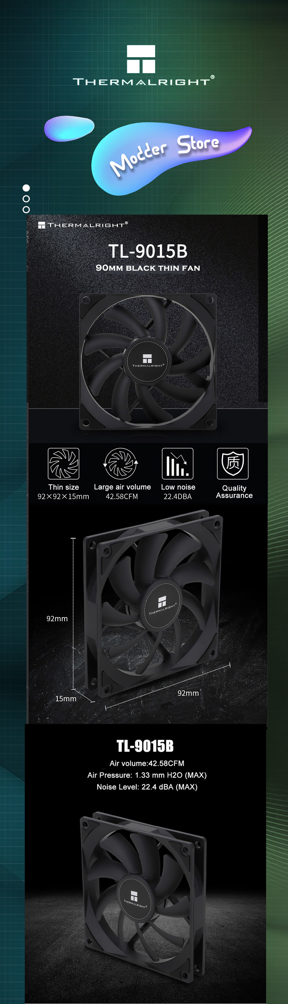 Thermalright 90mm Pwm Fan 2700rpm Quiet Cpu Cooler - Black/white/red ...