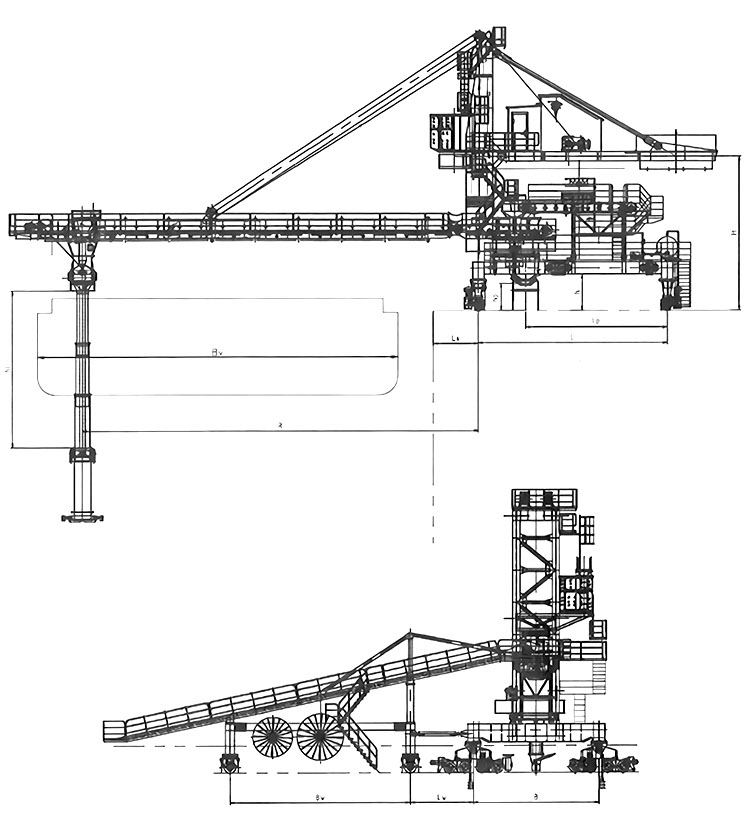 Continuous Ship Loader Conveyor Belt System For Coal Handling In Sea ...