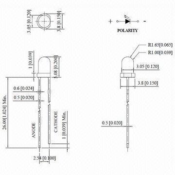 3mm Round Led With Pure Green 590nm, Water Clear Lens, Rohs Compliant ...
