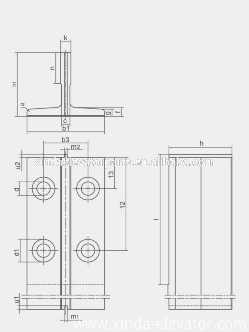 Machined Guide Rail for elevator spare part China Manufacturer