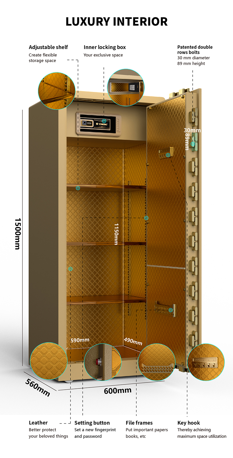 Office Use Safes Fingerprint Lock Large Size Safes, High Quality Office ...