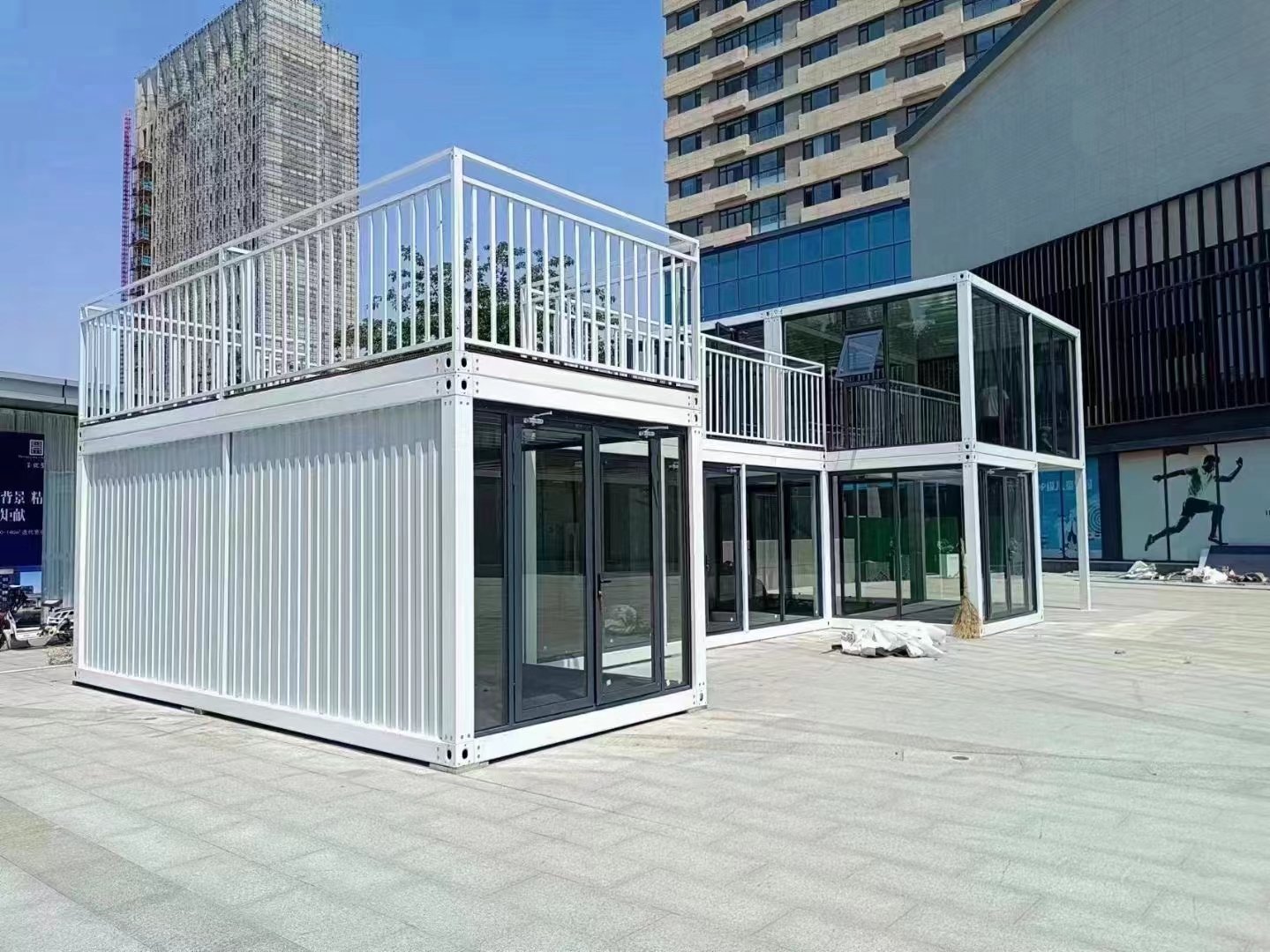 Modern 20 Ft Double Storey Container Houses With Glass For Rent, High ...