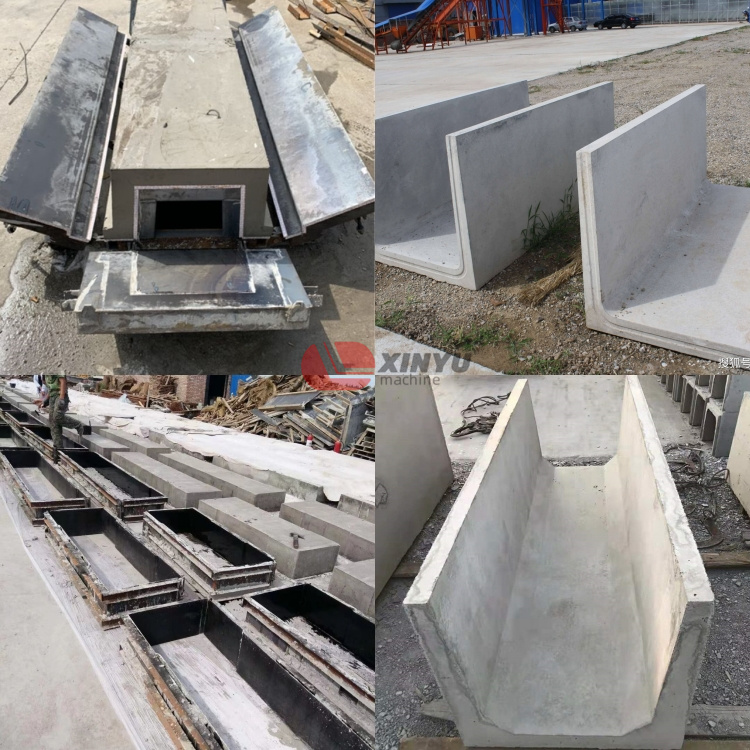 U Shaped Steel Plate Wet Casting Concrete Box Channel Ducts Mould For ...