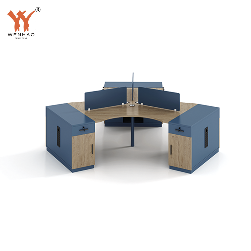 Modern 3-person Triangle Office Cubicle Workstation Desk, High Quality ...
