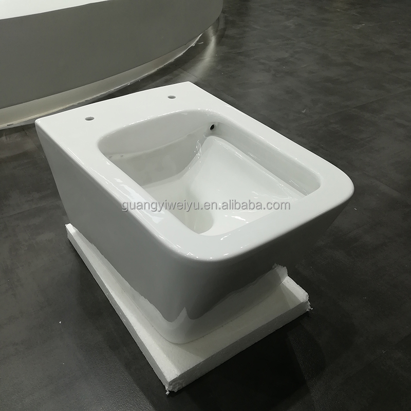 Rectangular Wall Hung Toilet With Concealed Tank For Bathroom, High ...