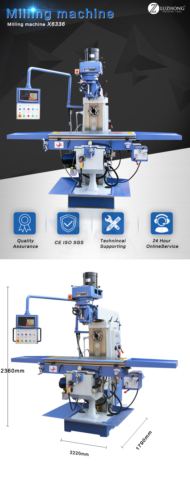 Vertical Horizontal Turret Precision Milling Machine X6336, High ...