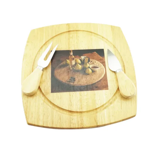 Oak Wood Cheese Board Set With 2pcs Knife, High Quality Oak Wood Cheese ...