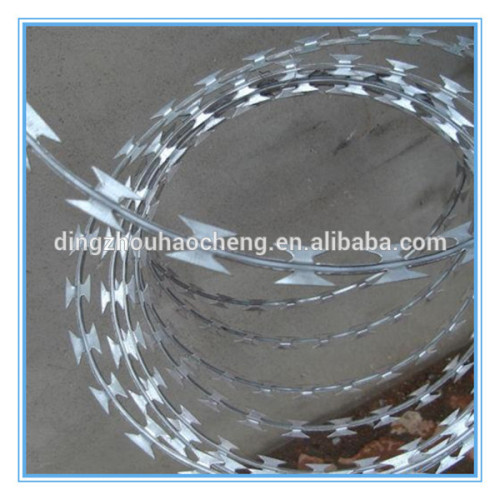 450mm Coil Diameter Concertina Galvanized Razor Iron Barbed Wire, High ...