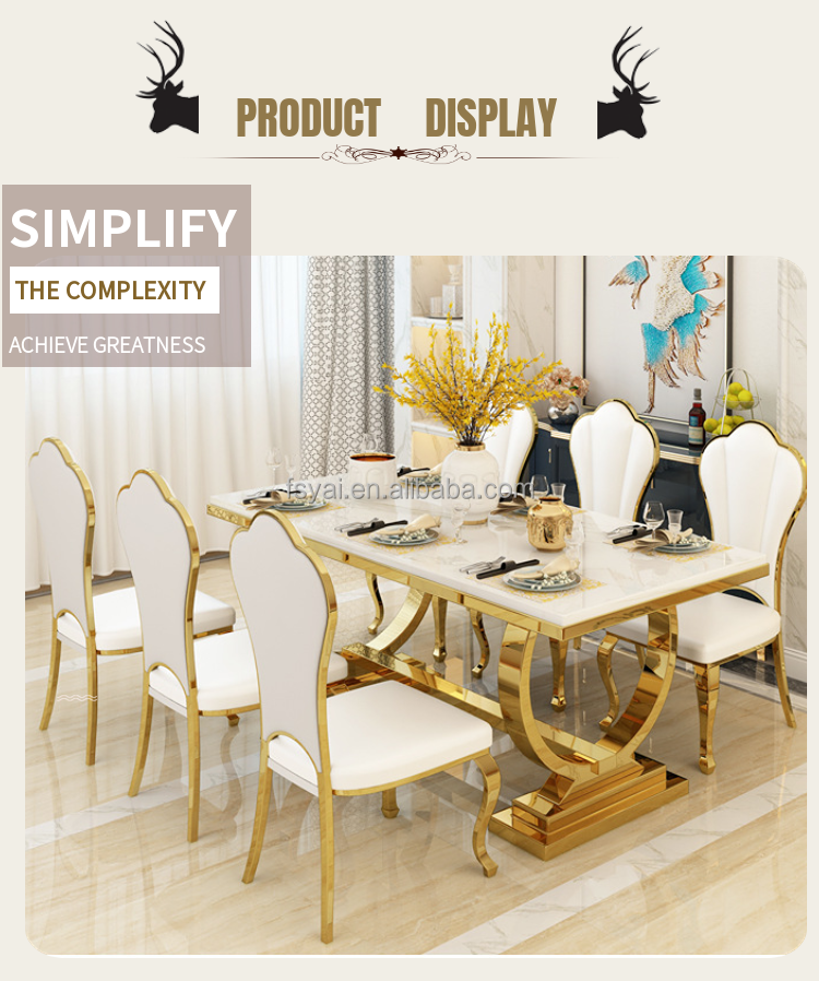 Modern Luxury Marble Top Dining Table Sets - 180cm/240cm, High Quality ...