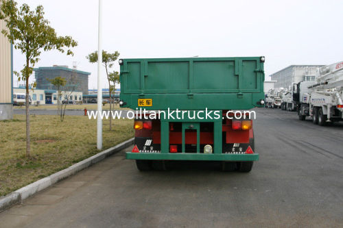 3 Side Dump Trailer / Open-top Tank Semi Trailer For Long Tipper , Low ...