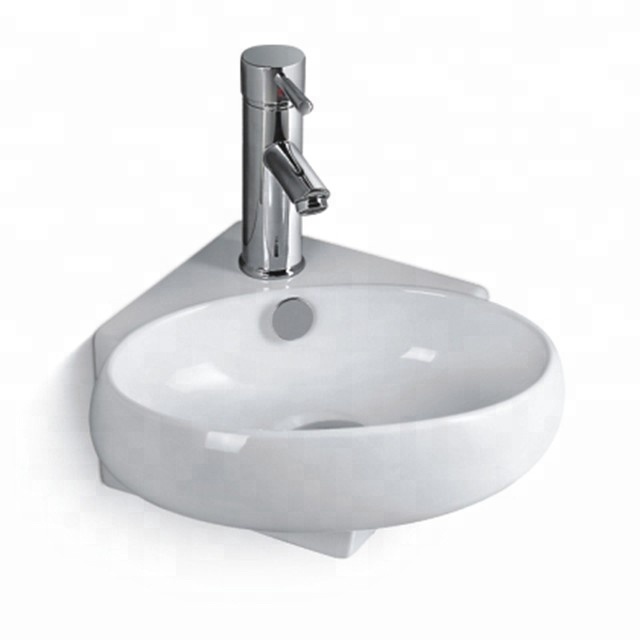 Corner Wall-hung Vitreous China Wash Basin For Small Wc Washrooms, High ...