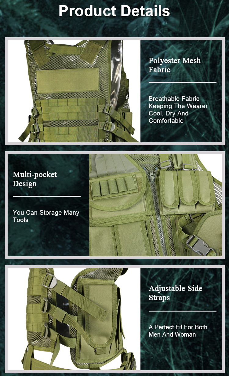 Green Camouflage Tactical Chest Rig Vest For Hunting And Fishing, High ...