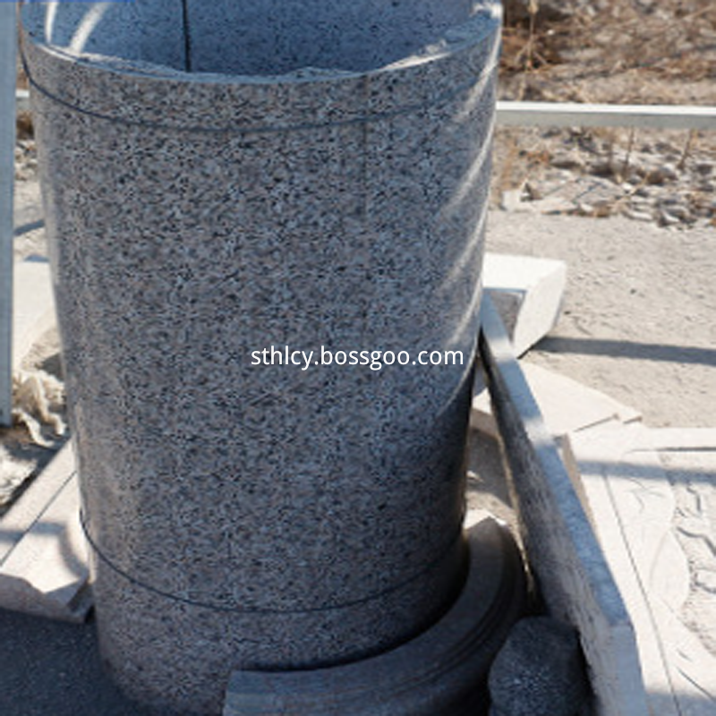 Natural Granite Building Shaped Stone Cylinder, High Quality Natural ...