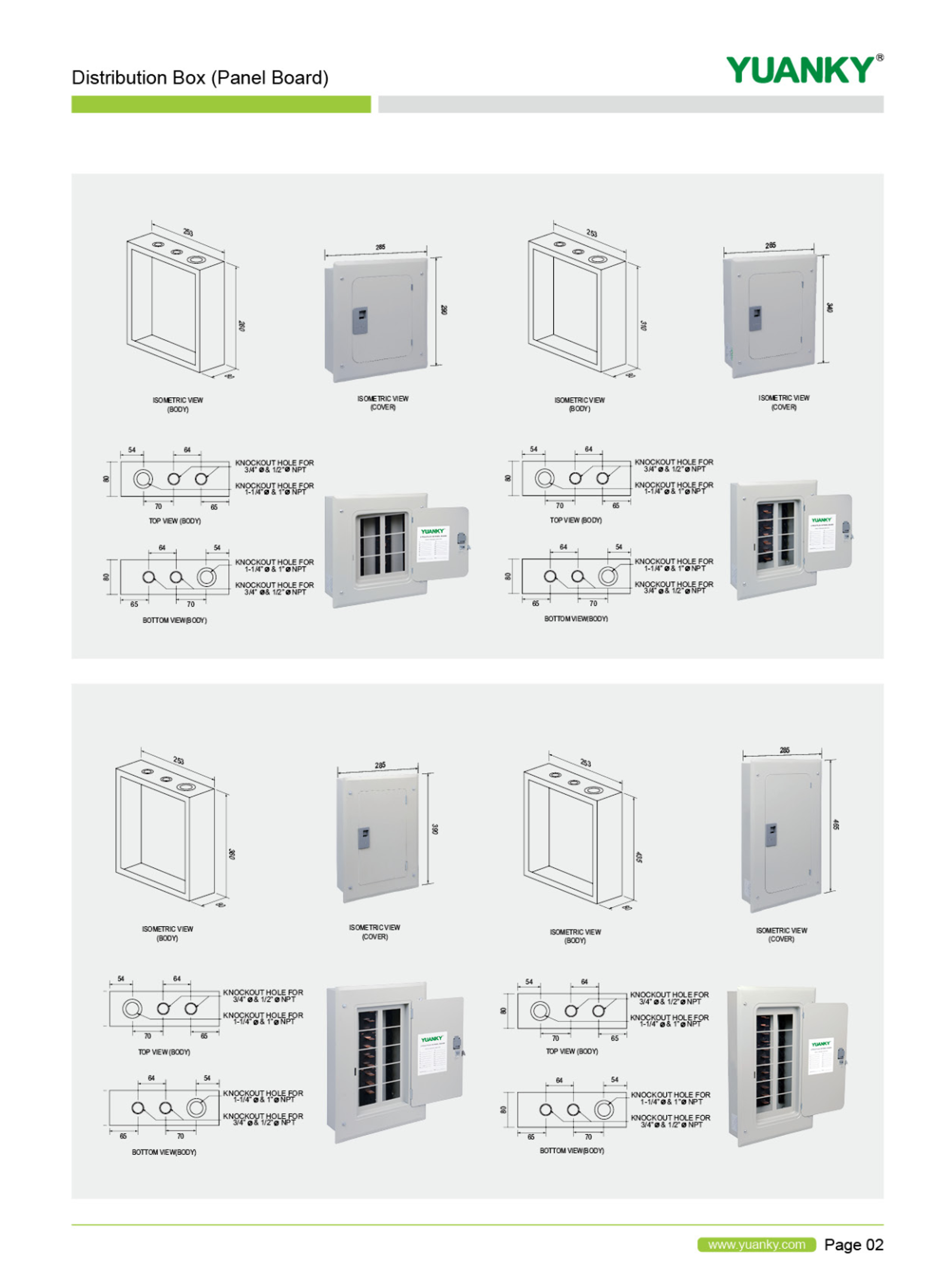 18-way Panel Board Metal Electrical Distribution Box With Lock For Mcbs ...